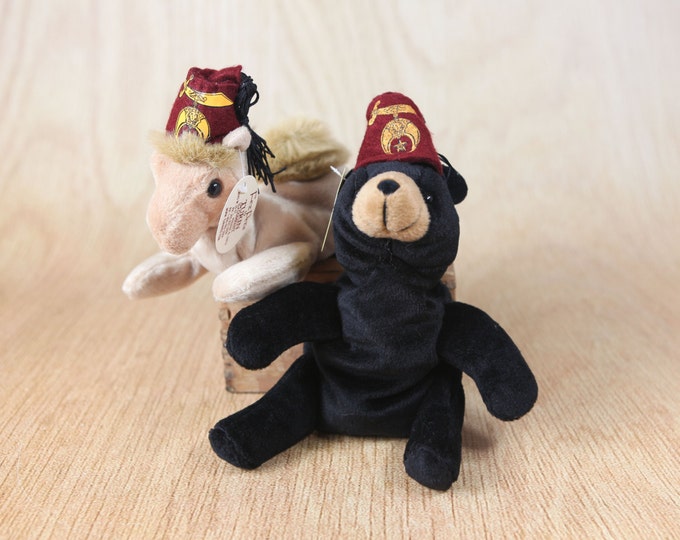 Vintage Shriner Fez Pets by Turin Co., Circus Camel & Bear Wearing Fez ...