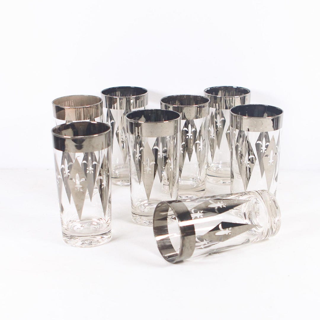 Vintage Midcentury Queens Lusterware High Ball Cocktail Glasses ...