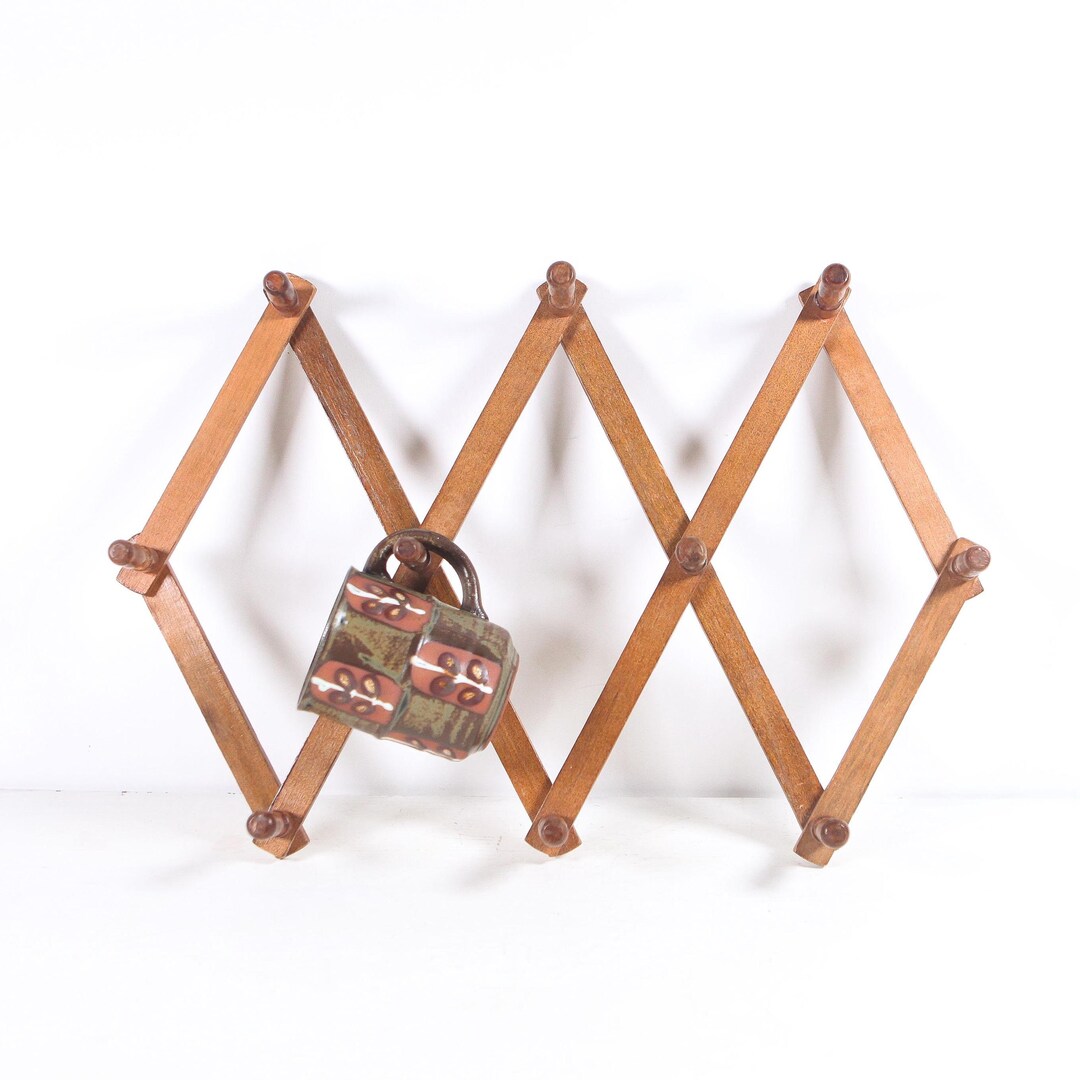 Vintage Expandable Wall Peg Hooks Accordion Wood Hooks Wood Peg Rack - Etsy