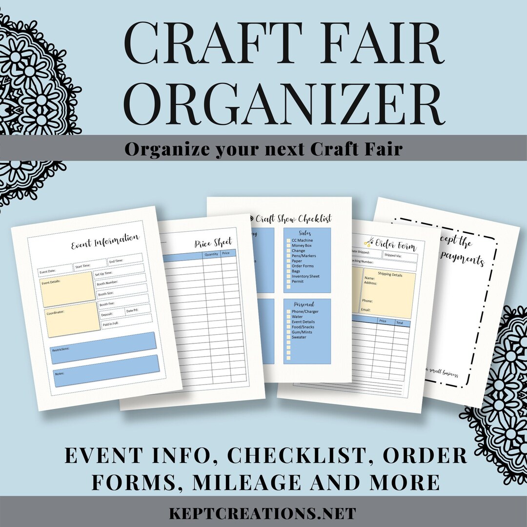 Craft Fair Organizer Planner Tracker Checklist | Journal Yearly ...