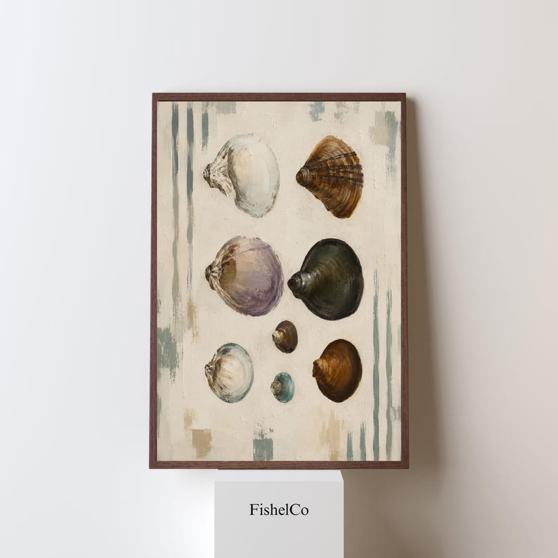 Seashell Wall Art | Coastal Print | Beach Decor | Digital Download - Etsy