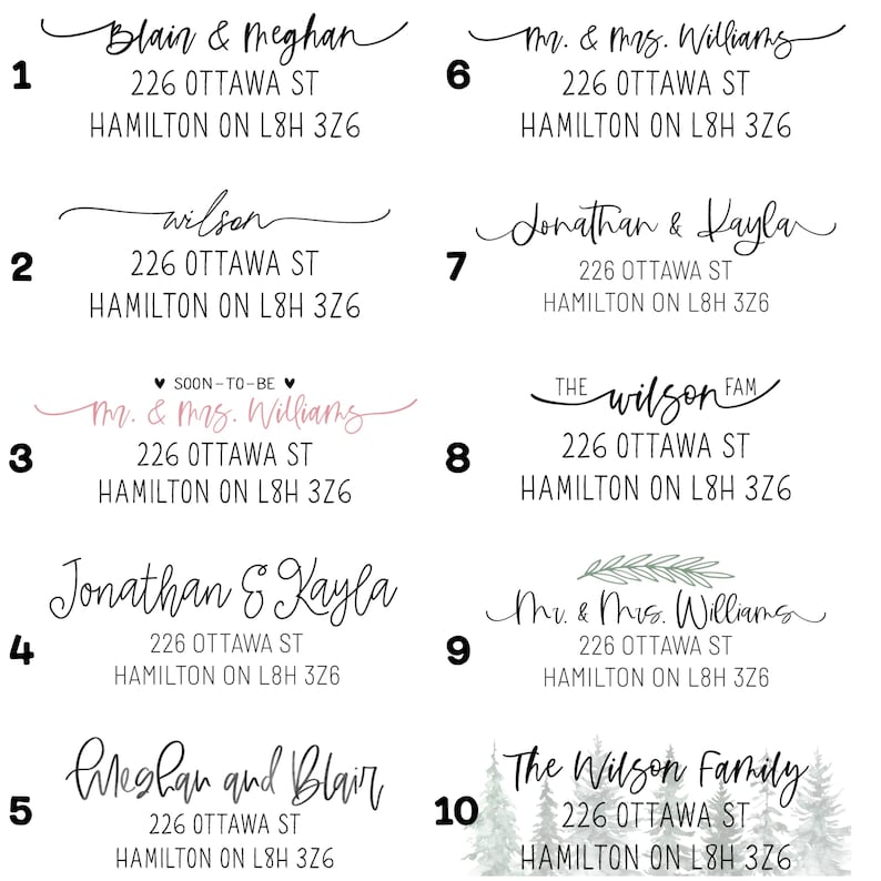Return Address Labels, Calligraphy Address Labels, Modern Return ...