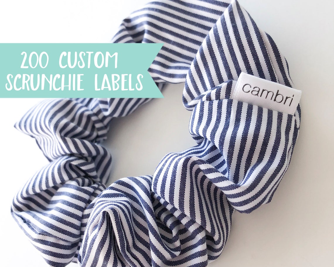Qty 200 Custom fold over Scrunchie label Scrunchie tag | Etsy
