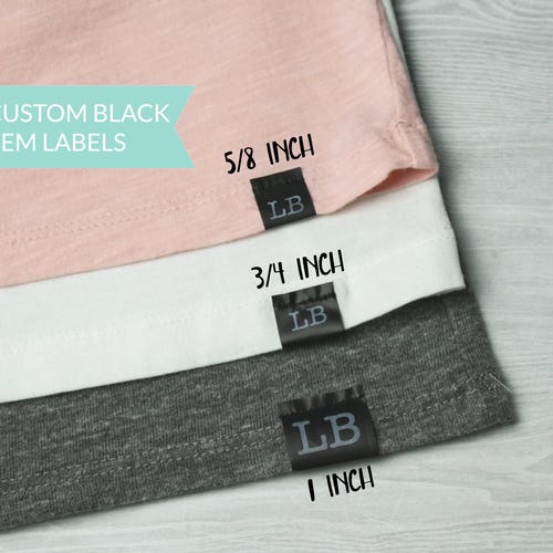 Custom Brand Label Custom Black Fold Over Polyester Label | Etsy