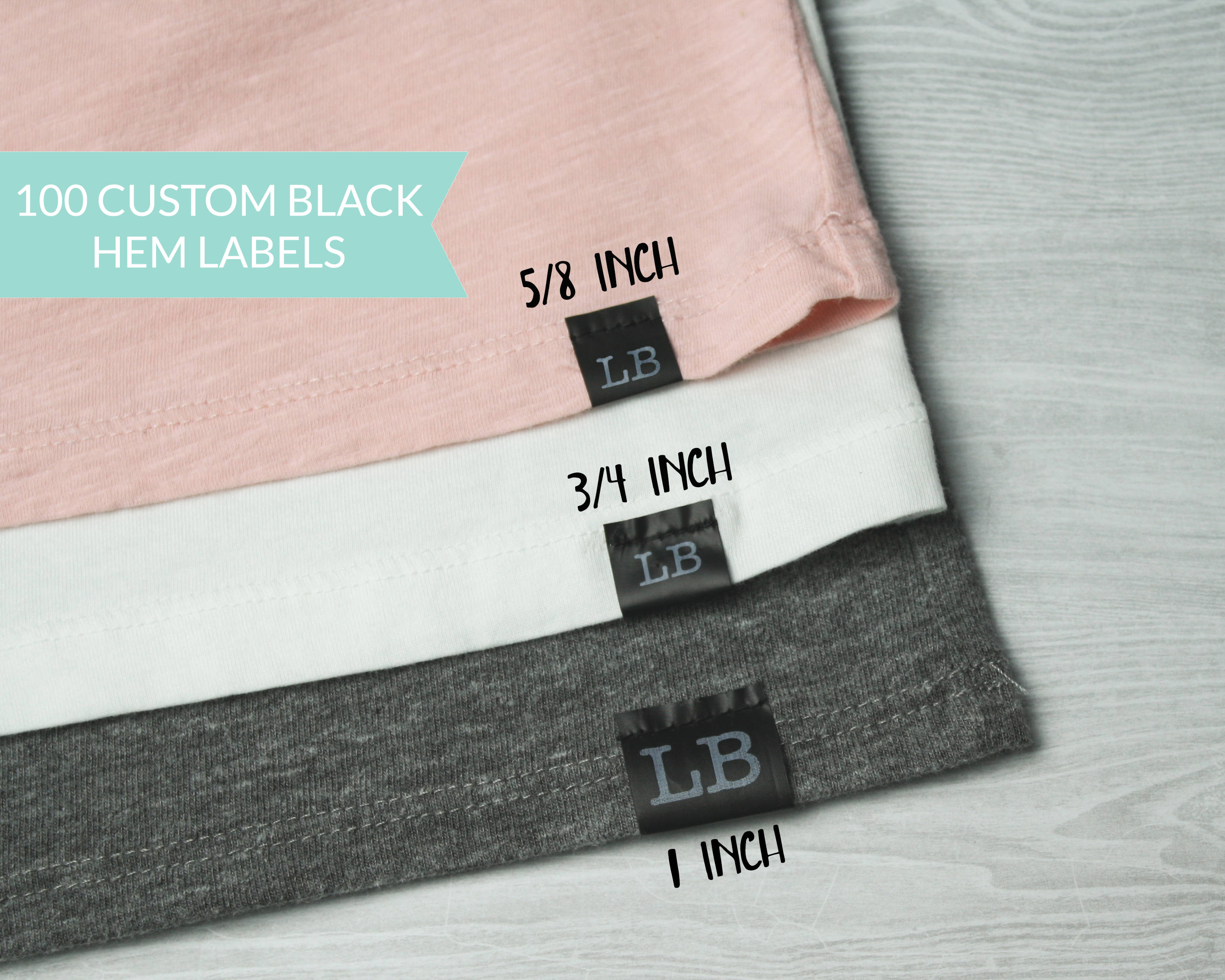 Custom Brand Label Custom Black Hem Label Fold Over | Etsy Canada