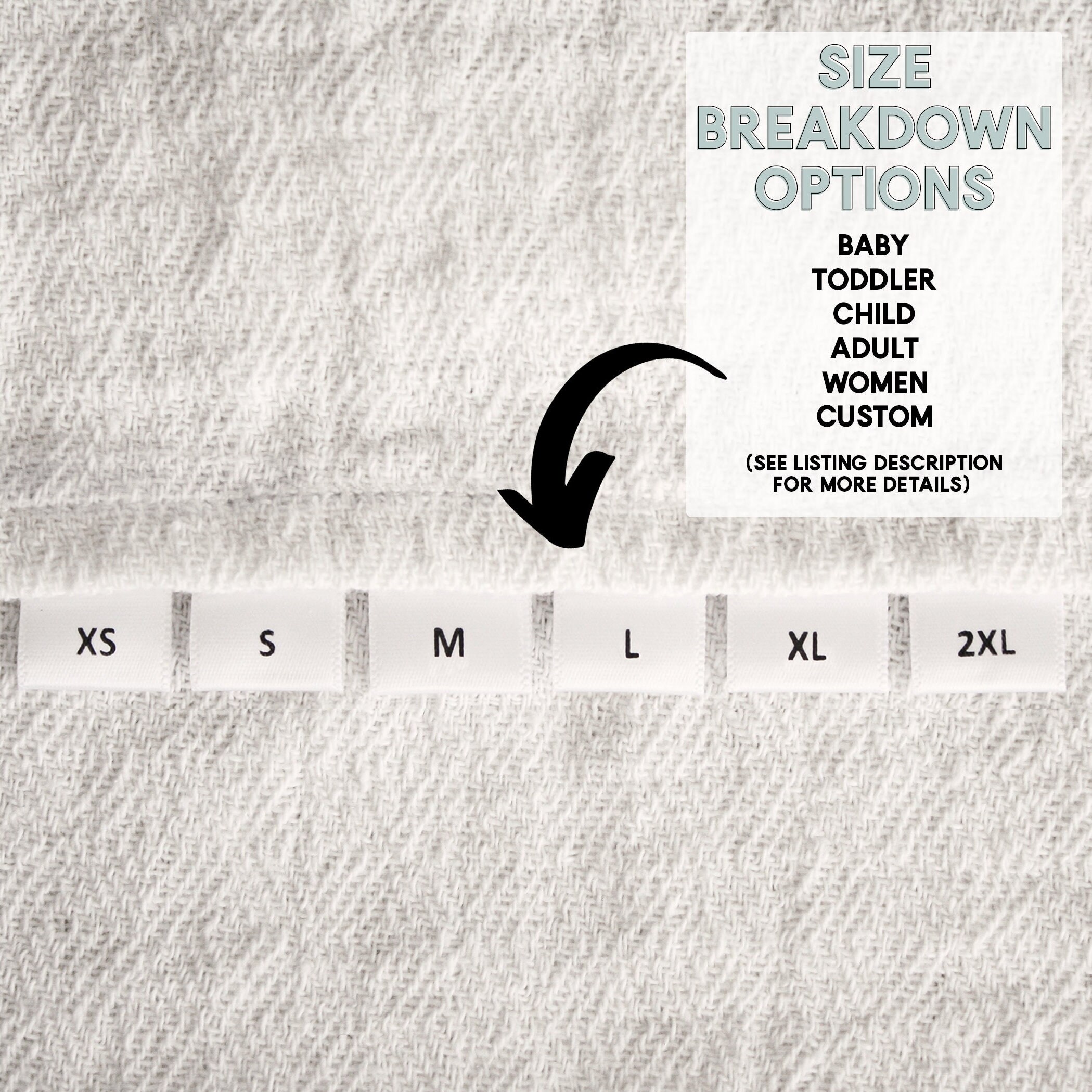 Custom Size Labels - Baby Size Labels - Toddler Size Labels - Children ...
