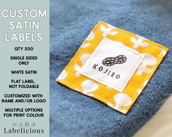 Labelicious - We Design & Print Custom Satin Labels 👕 - Etsy Canada