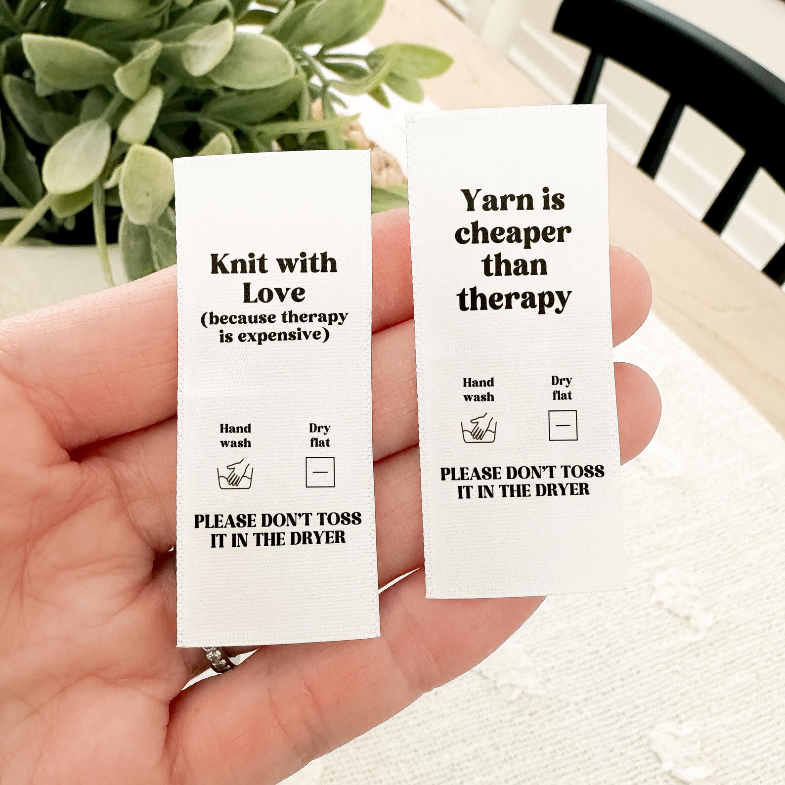 Therapy and Yarn Label Multipack - Funny Knit & Crochet Labels for ...
