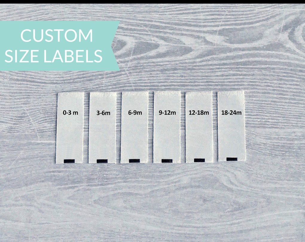 Custom Size Labels Baby Size Labels Toddler Size Labels | Etsy Canada