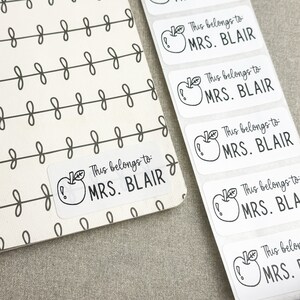 Teacher Labels Custom Teacher Labels White Teacher Book Stickers ...