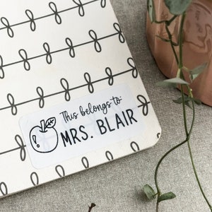 Teacher Labels - Custom Teacher Labels - White Teacher Book Stickers ...