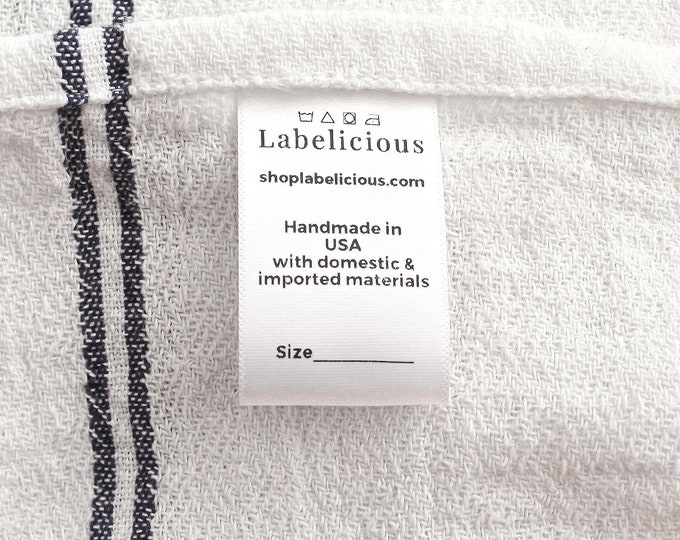 Custom Content Label CPSIA Compliant Label Washing Instructions Care ...
