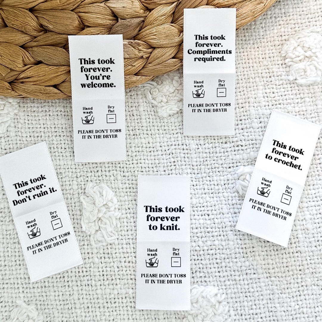 This Took Forever Label Multipack - Funny Knit & Crochet Labels for ...