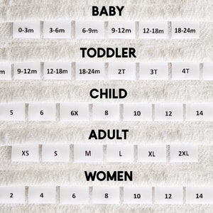 Custom Size Labels - Baby Size Labels - Toddler Size Labels - Children ...