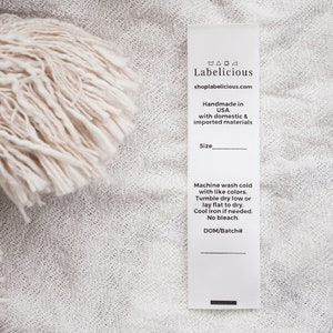 White Satin USA Tracking Label Custom Tracking Label CPSIA/CPSC ...