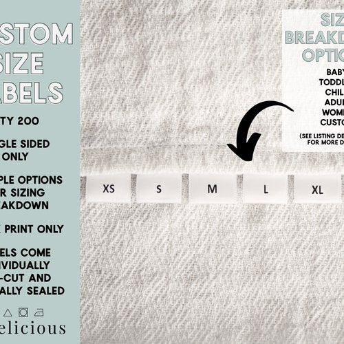 Custom Size Labels Baby Size Labels Toddler Size Labels - Etsy