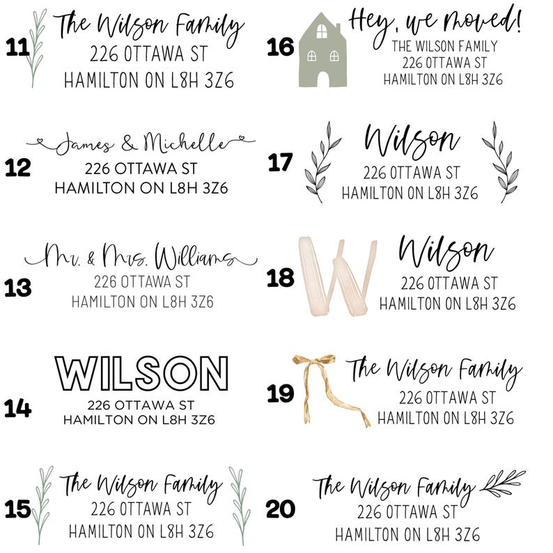 Return Address Labels, Calligraphy Address Labels, Modern Return ...