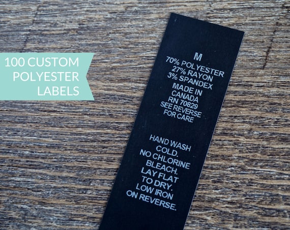 Black Polyester Label CPSIA Compliant Label Washing | Etsy
