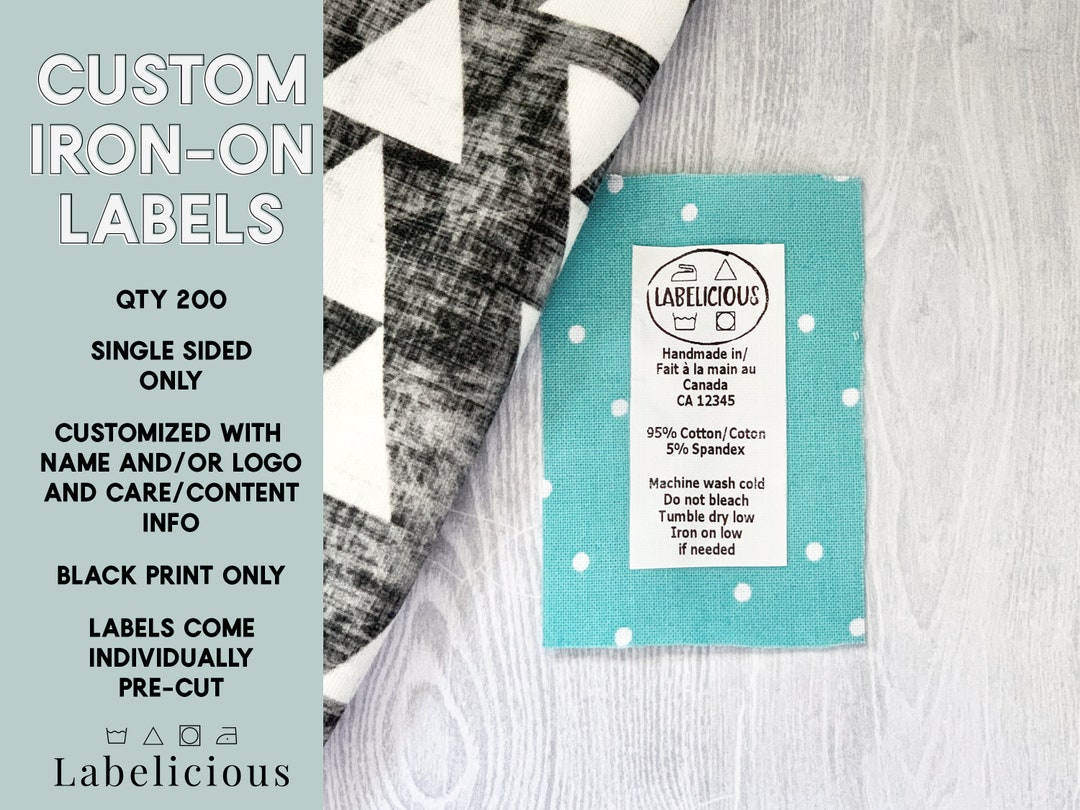 Custom Iron-on Tracking Label - Custom Clothing Label- Washing ...