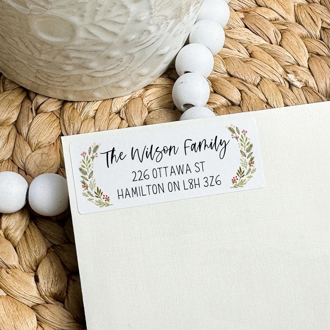 Holiday Return Address Labels, Christmas Address Labels, Modern Return ...