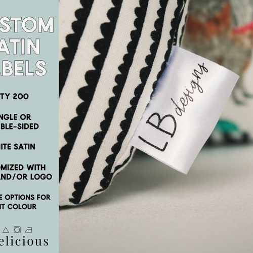 Custom Brand Label Custom Hem Label Fold Over Satin Tag - Etsy