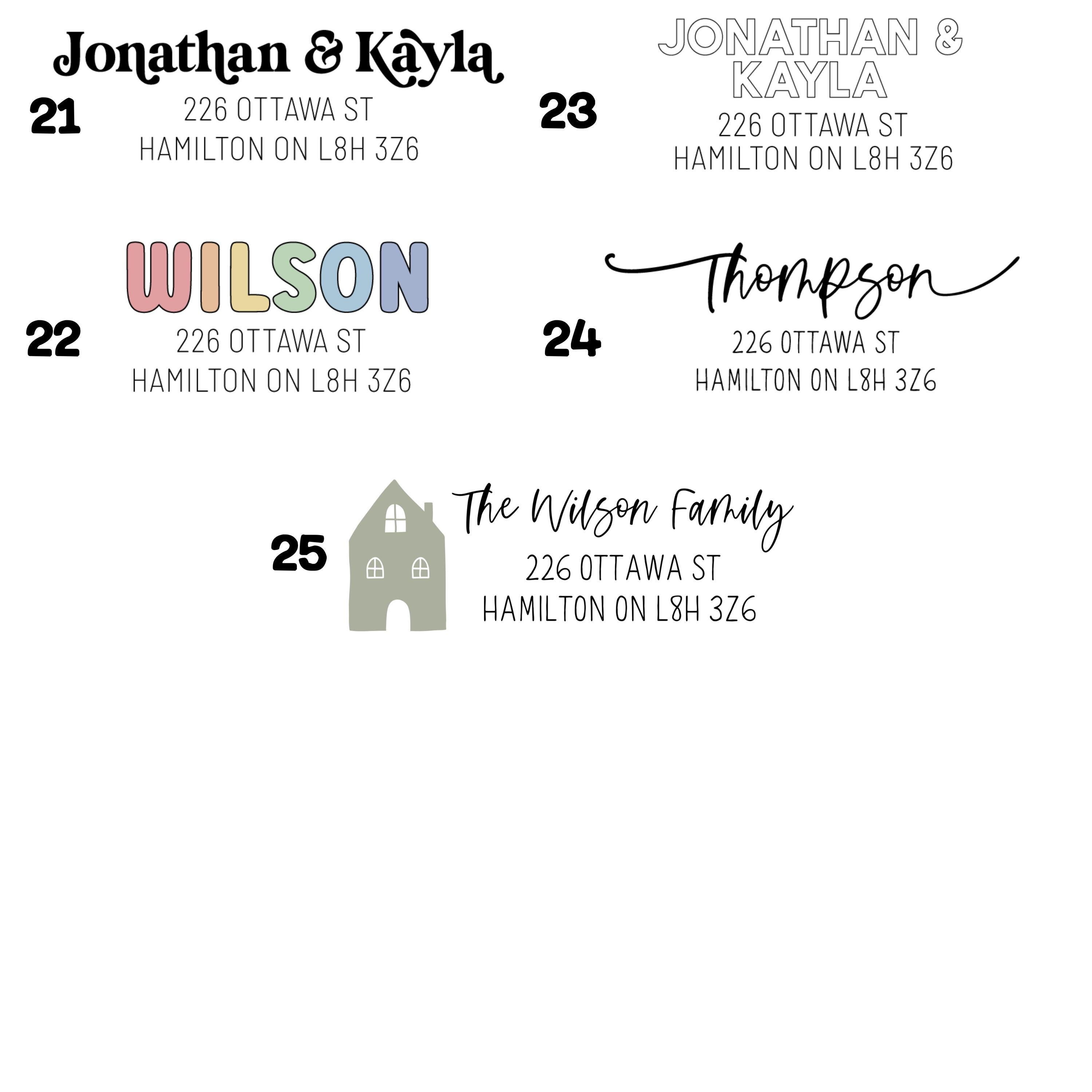 Return Address Labels, Calligraphy Address Labels, Modern Return ...