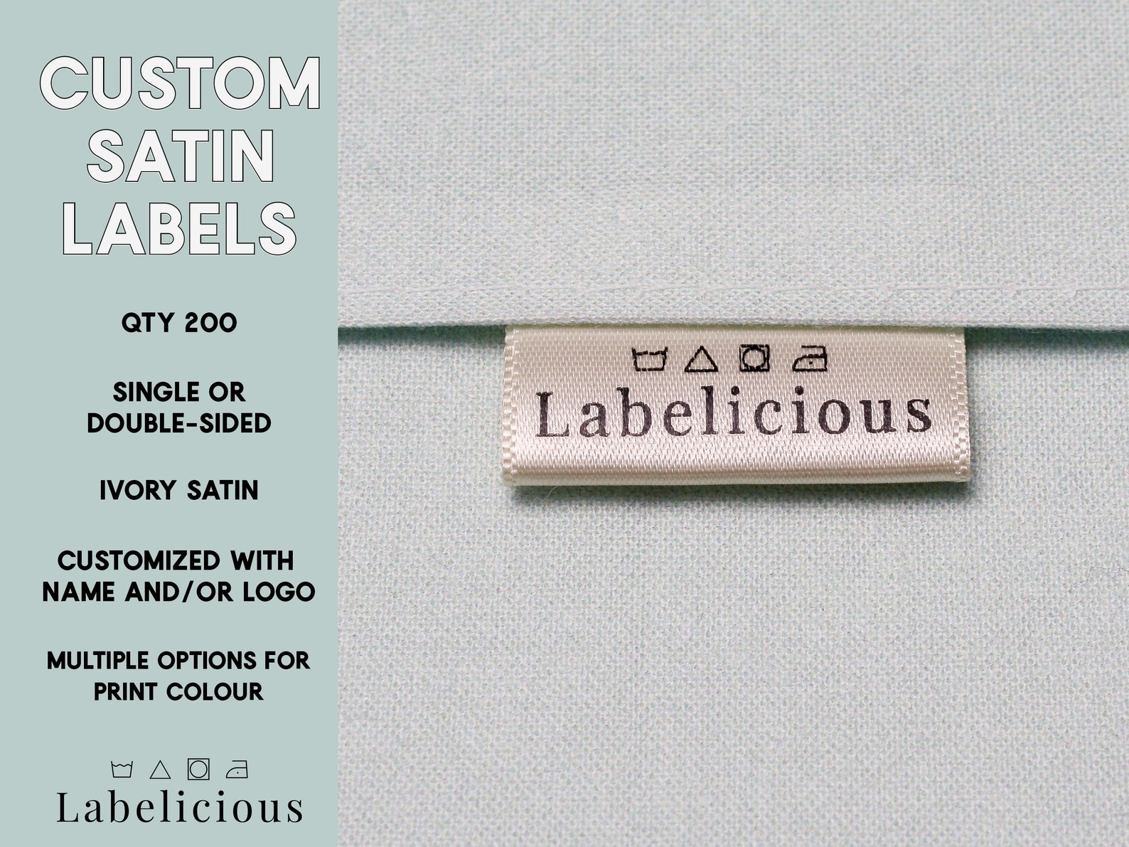 Custom Ivory Brand Label Custom Fold Over Satin Label Fold - Etsy