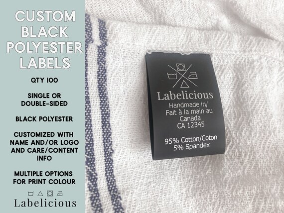Black Polyester Label CPSIA Compliant Label Washing - Etsy Canada