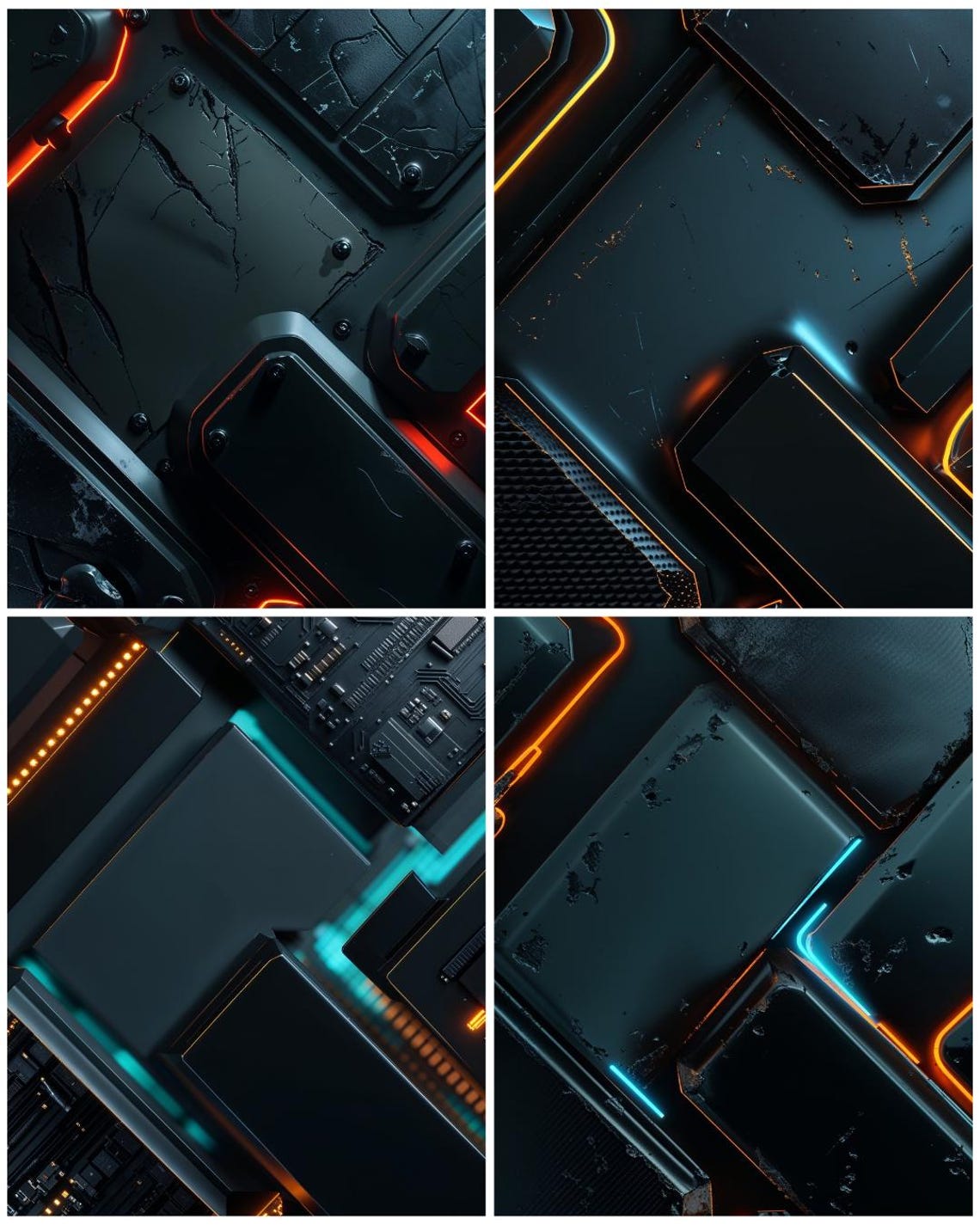 Cyberpunk Phone Wallpaper Pack | 5 Dark Mechanical Armor 4K Lockscreen ...