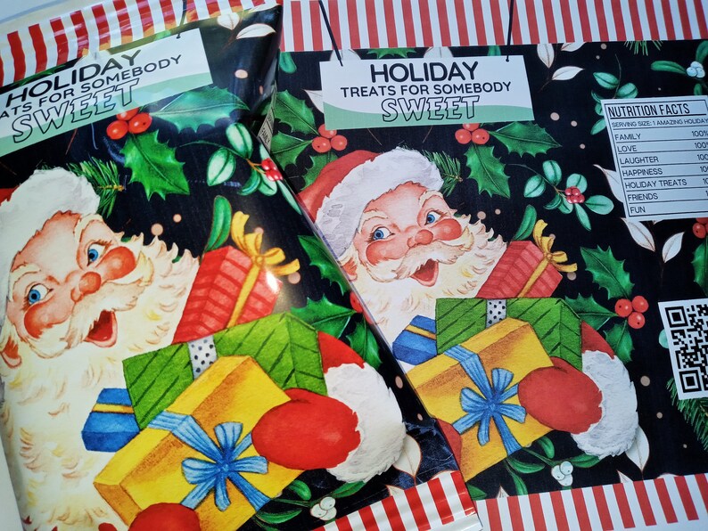 Santa Bag of Treat Wrapper-holiday Bag of Chips Label-christmas Potato ...