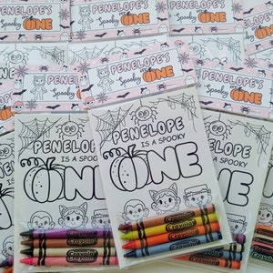 Spooky One Coloring Pages-personalized Birthday Party Mini Coloring Set ...