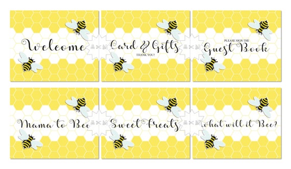 Bumble Bee Party Signs-Bumble Bee Table Signs-INSTANT DOWNLOAD by All ...