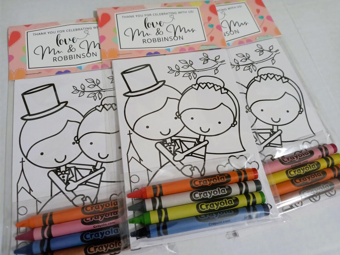 Wedding Reception Coloring Pages-personalized Mini Coloring Set-kids ...