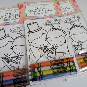 Wedding Reception Coloring Pages-personalized Mini Coloring Set-kids ...
