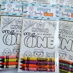 Spooky One Coloring Pages-personalized Birthday Party Mini Coloring Set ...