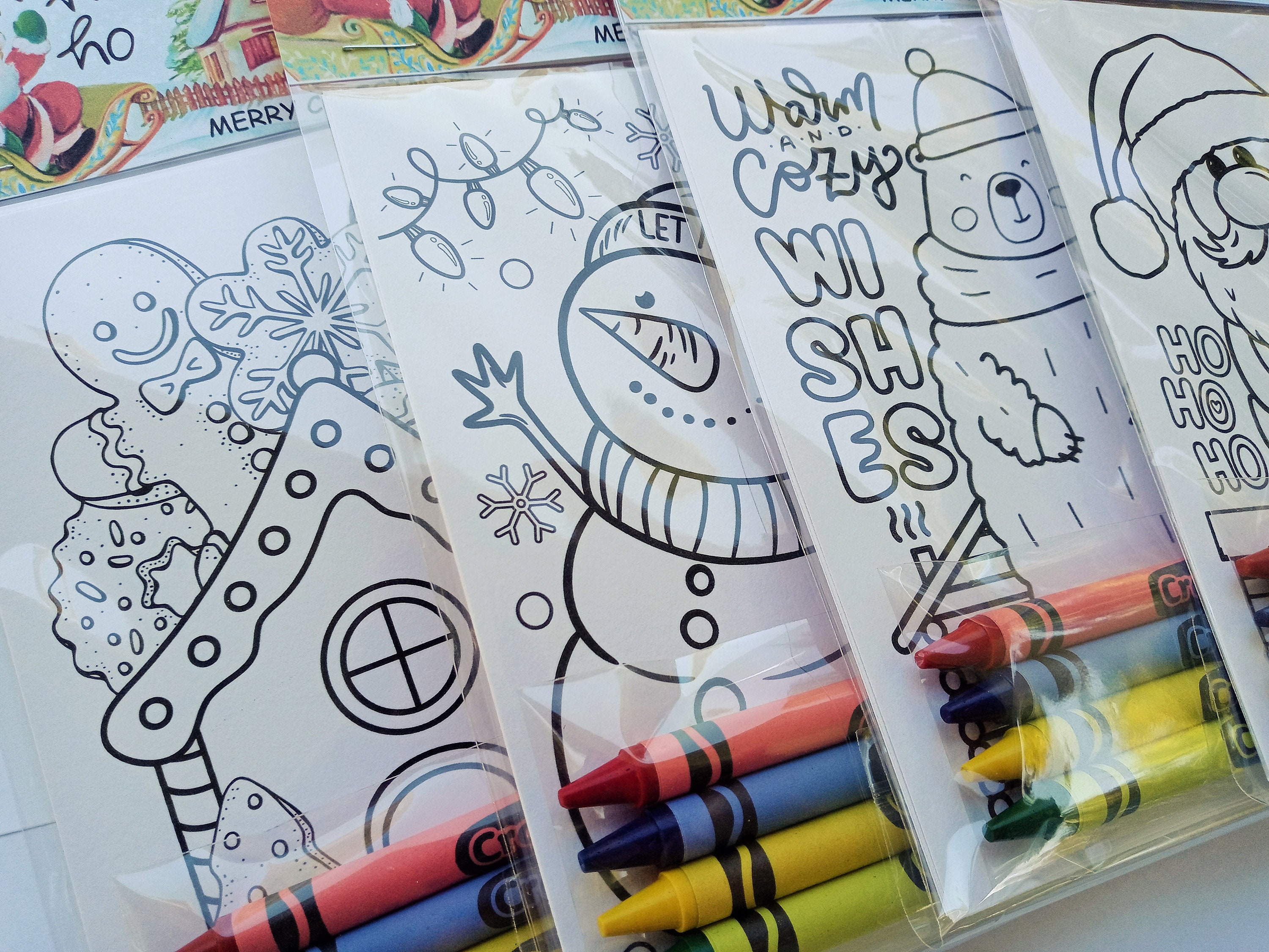 Christmas Coloring Pages-holiday Party Mini Coloring Set-party Favors ...