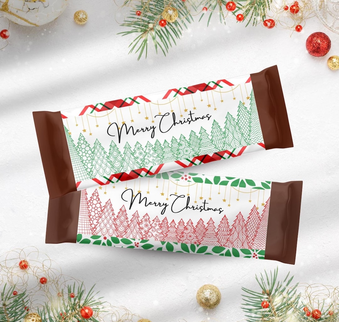Merry Christmas Chocolate Bar Wrappers-christmas Party Decoration-party ...