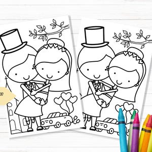 Wedding Reception Coloring Pages-personalized Mini Coloring Set-kids ...