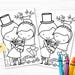 Wedding Reception Coloring Pages-personalized Mini Coloring Set-kids ...