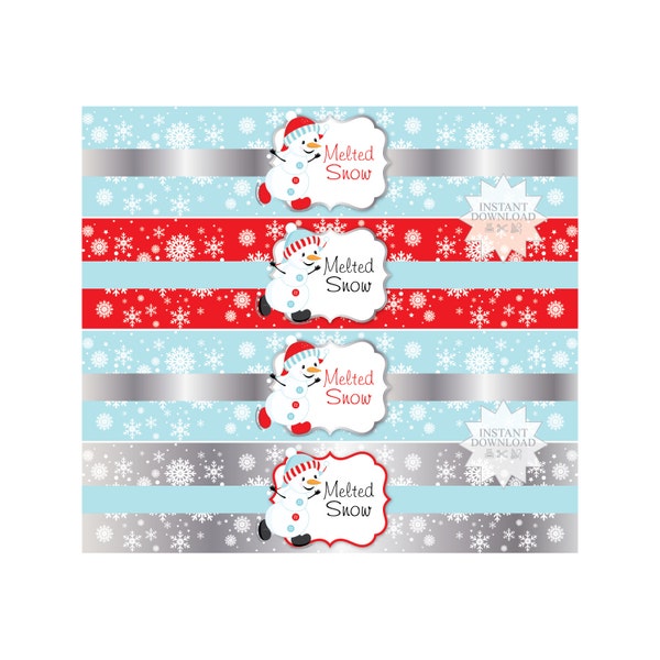 Melted Snowman Label - Etsy