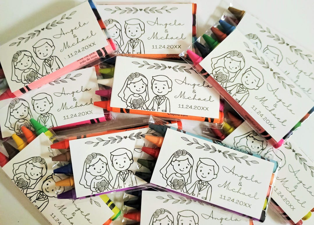 Personalized Wedding Crayon Favors – Set of 5 Crayons | Custom Wedding ...