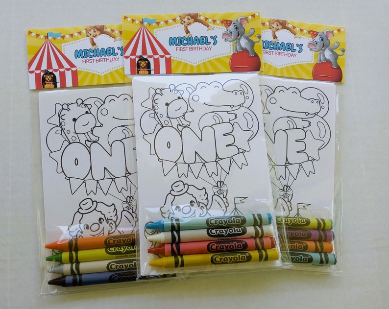 Carnival/circus Coloring Pages-personalized Birthday Party Mini ...