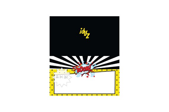 Superhero Menu Cards-Blank Superhero Place Cards-INSTANT DOWNLOAD by ...