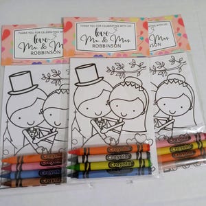 Wedding Reception Coloring Pages-personalized Mini Coloring Set-kids ...