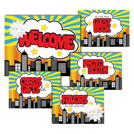 Superhero Table Signs-Superhero Party Signs-INSTANT DOWNLOAD by All by ...