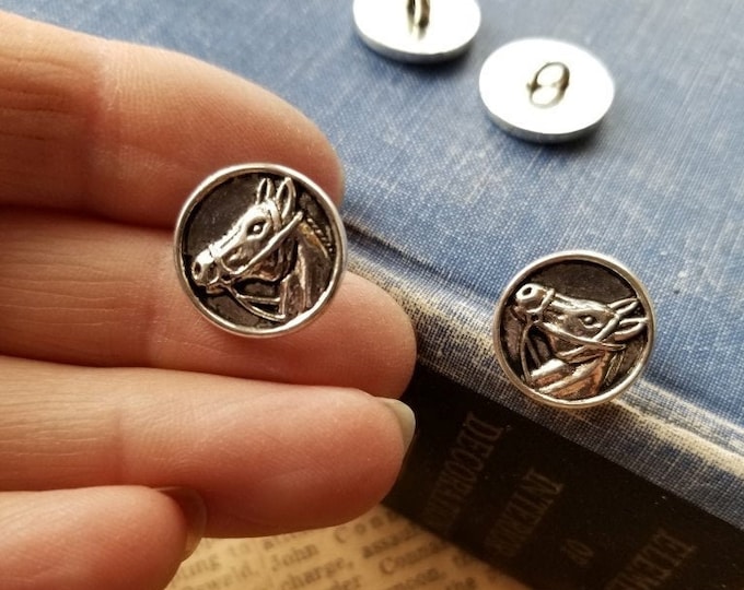 10 Antique Silver Rustic Horse Shank Buttons 15mm (SB3591) - Etsy