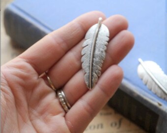 Large Silver Feather | Etsy