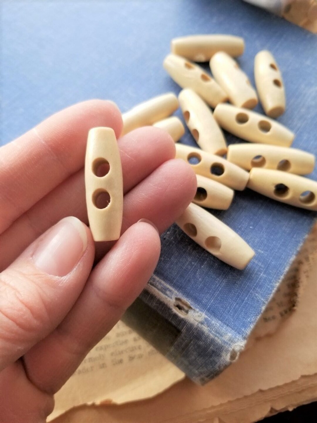20 Pcs Light Wood Raw Natural Small Toggle Buttons 30mm WB3620 - Etsy