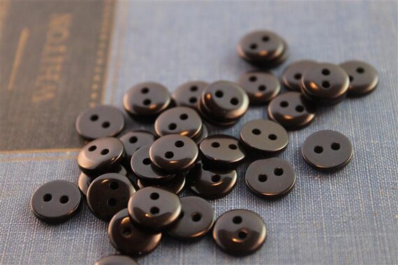 100 Pcs Small 2 Hole Shiny Black Buttons 9mm BKB294 - Etsy