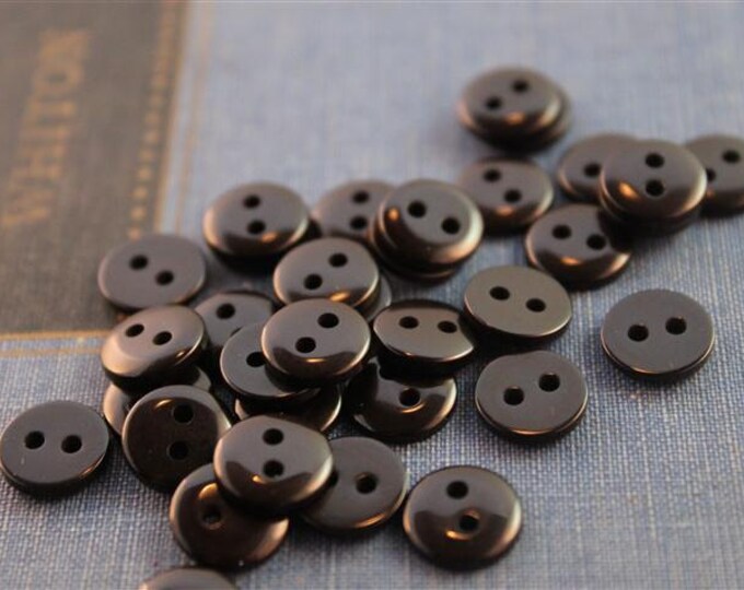 100 Pcs Small 2 Hole Shiny Black Buttons 9mm BKB294 - Etsy